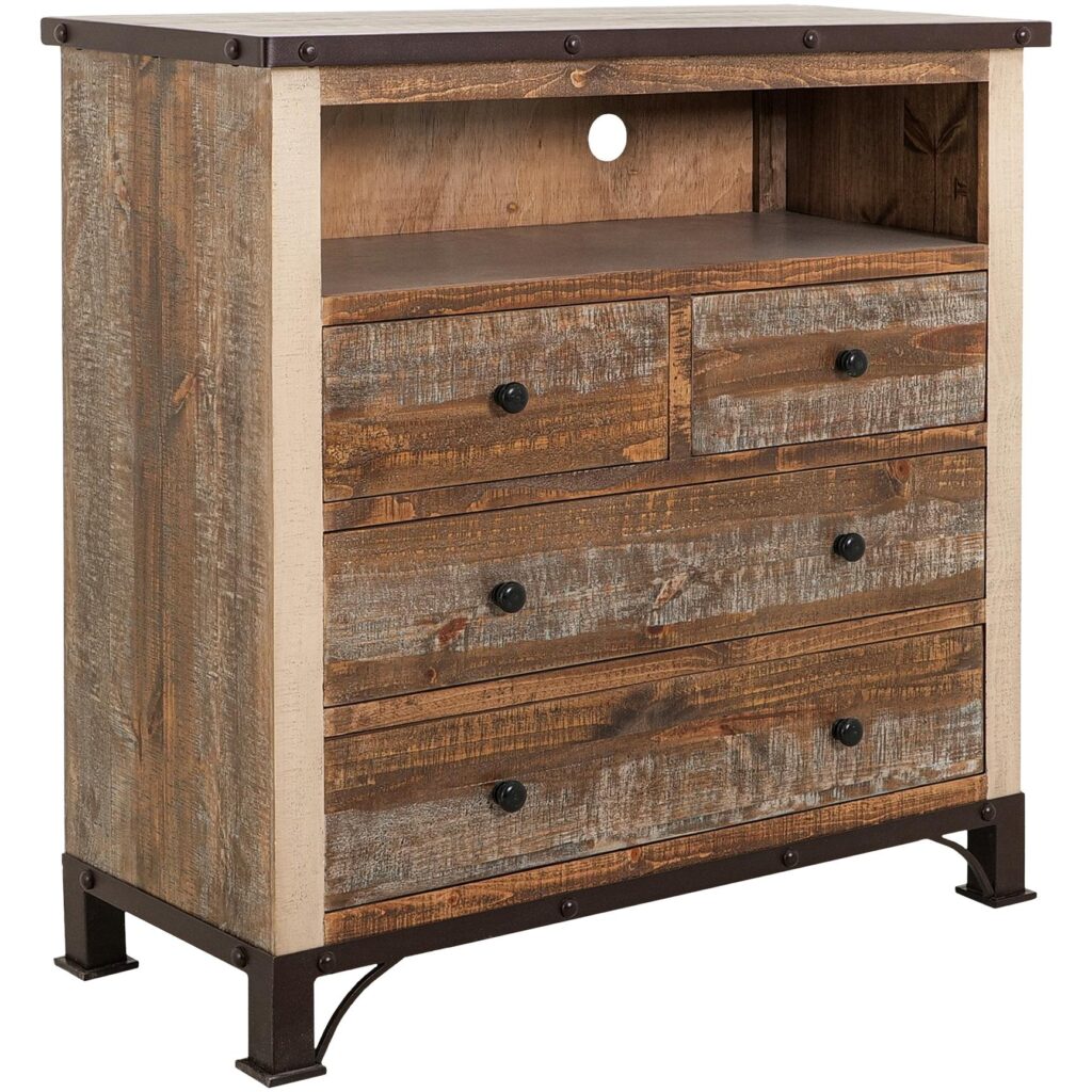 Antique 4 Drawer Media Chest IFD966CHEST-TV